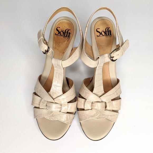 Sofft | Shoes | Sofft Sandals Off White Snake Skin Appearance | Poshmark